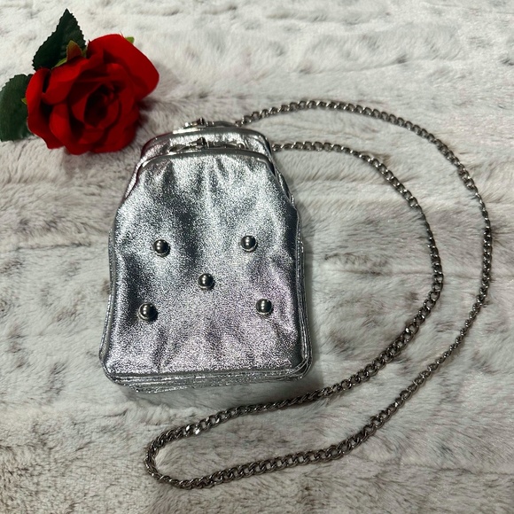 unbranded | Bags | Silver Metallic Triple Micro Mini Crossbody Bag With ...